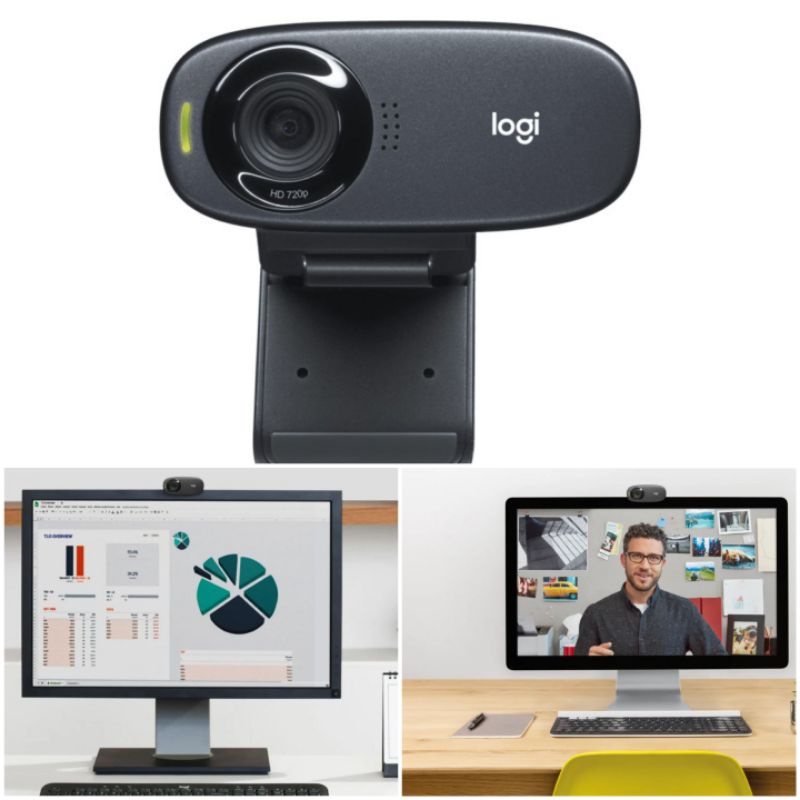 Jual Logitech Mini Webcam HD 720P with Microphone - C310 - Black ...