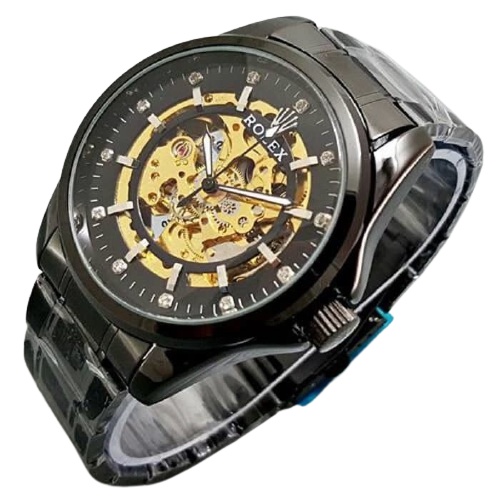 Jual JAM TANGAN PRIA RoLEX BIG FULL BLACK RANTAI Jam Tangan Automatic ...
