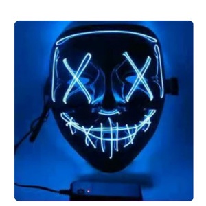 Jual {BISA COD MURAH} Topeng Led The Purge / Topeng Pesta /Led Mask / Topeng Halloween - Biru ...