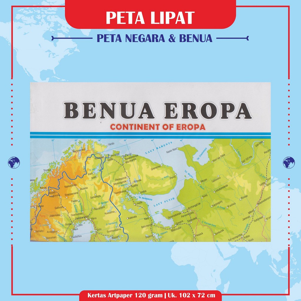 Jual Peta Negara Dan Benua : Peta Dunia / Peta Benua Eropa / Peta Benua ...