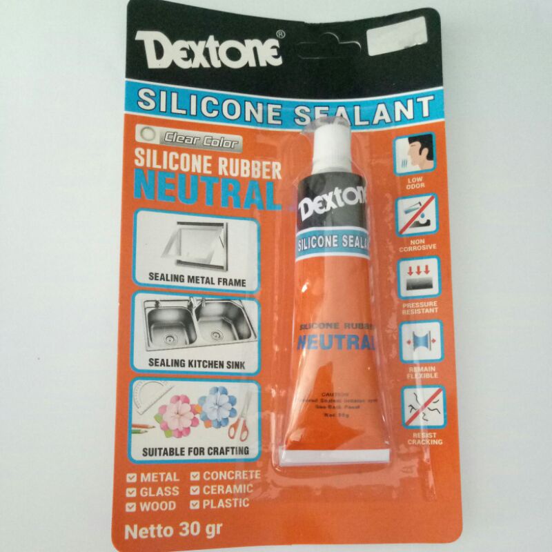 Jual Lem Kaca/ Silicone Rubber Dextone Sealant 30 gram warna bening ...