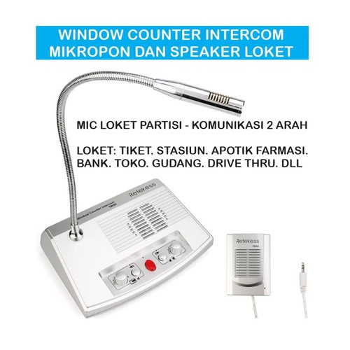 Jual Window dual way counter intercom - mic loket - Zhudele Retekess TW101 | Shopee Indonesia