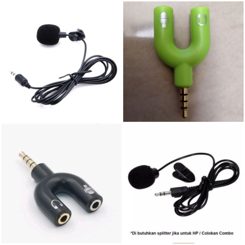 Jual microphone with clip on - mikrofon 3.5 mm mic external smartphone ...