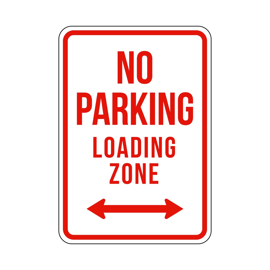Jual Rambu No Parking Loading Zone 35cm x 50cm Plat Alumunium | Shopee ...