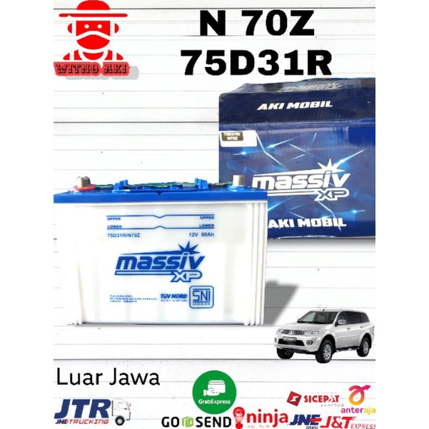 Jual Accu/ aki mobil basah massiv xp n70z 12v 80ah 75d31r | Shopee ...