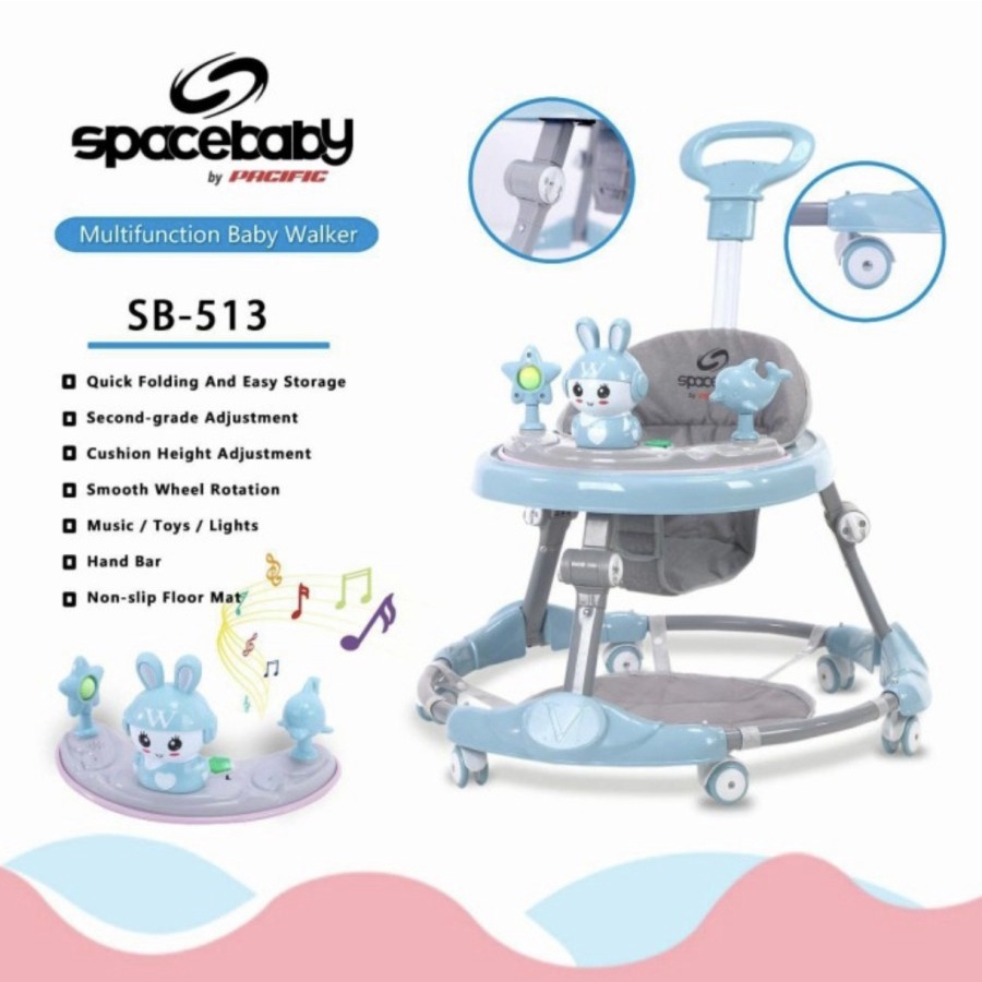 Jual Alat Bantu Belajar Jalan Bayi Baby Walker Space Baby SB 503 (Cow) / 513 / 516 ( Cat Stir ...
