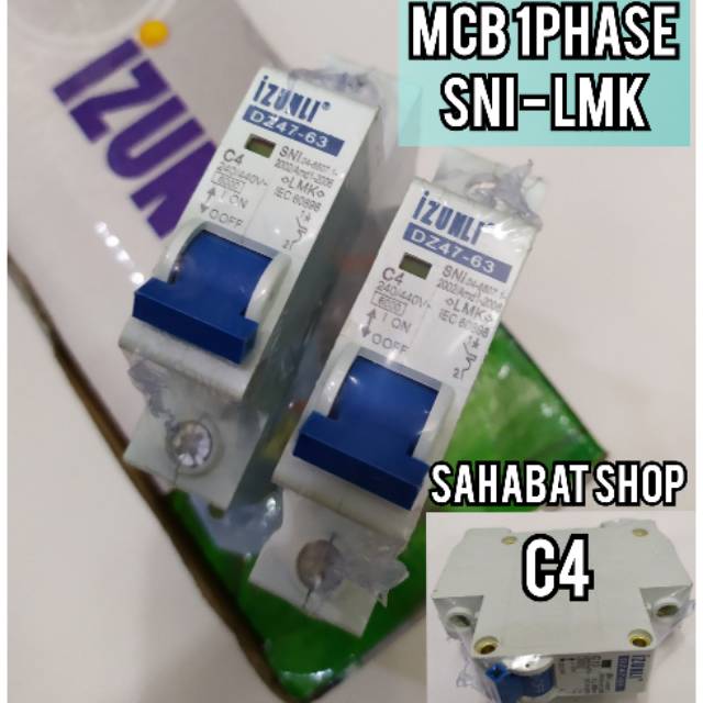 Jual MCB MINI CIRCUIT BREAKER C4 1PHASE STANDAR SNI | Shopee Indonesia