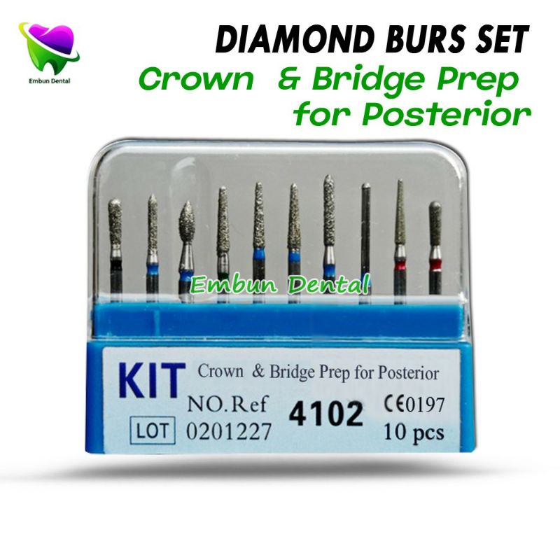 Jual Diamond Bur Kit untuk preparasi crown dan jembatan gigi posterior | Shopee Indonesia