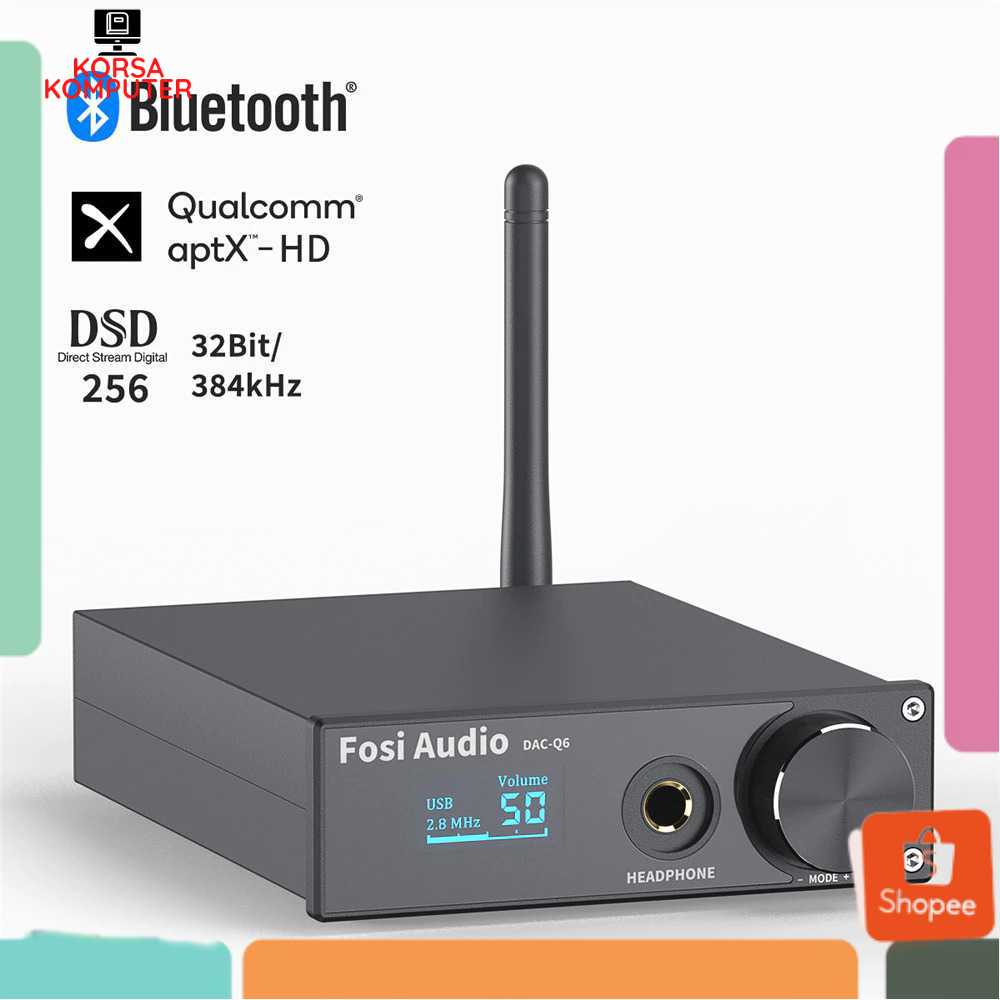 Jual Amplifier Audio DAC Fosi Converter Headphone Bluetooth Suara ...