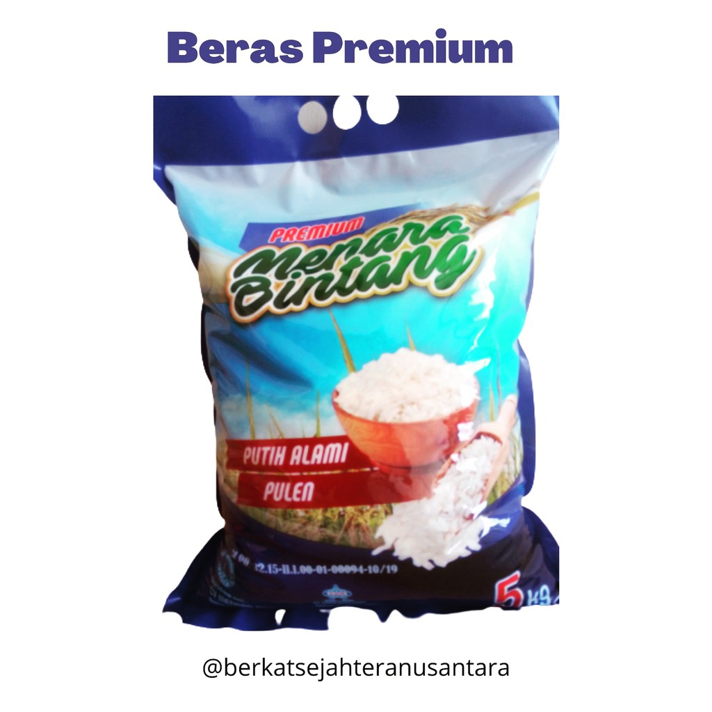 Jual Beras Premium Menara Bintang // Kemasan 5 kg | Shopee Indonesia