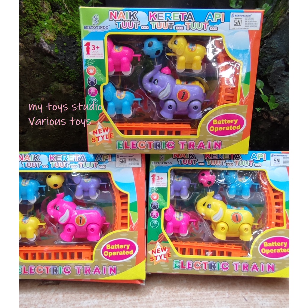 Jual mainan kereta set rel kereta gajah jalan di rel mainan kereta ...