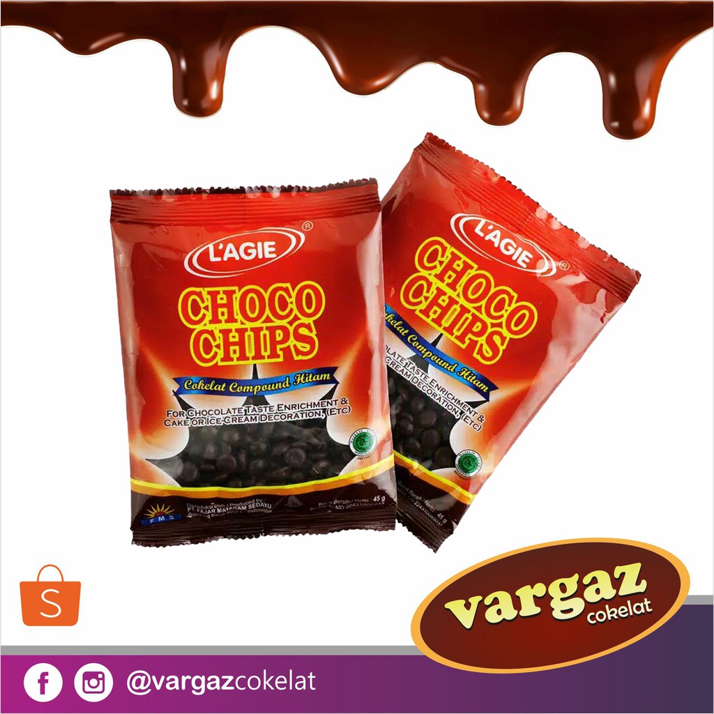 Jual CHOCO CHIPS HITAM COKELAT MINI COKLAT TOPING ROTI ICE CREAM MURAH ...