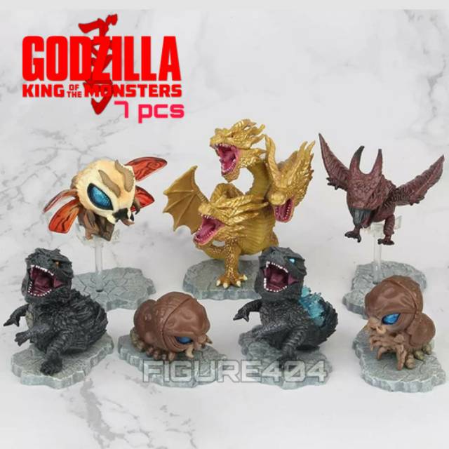 Jual Action Figure CHIBI GODZILLA isi 7 pcs - Miniatur Topper Mainan ...