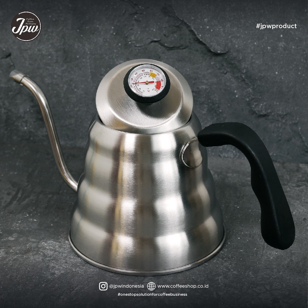 Jual TEKO KOPI LEHER ANGSA / COFFEE KETTLE 1000ml (WITH THERMOMETER) | Shopee Indonesia
