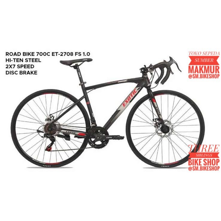 Jual SEPEDA BALAP ROAD BIKE 700c EXOTIC ET 2708 FS 1.0 BLACK GREY | Shopee Indonesia