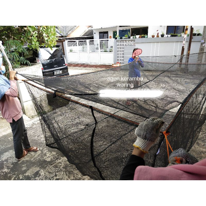 Jual keramba ikan pakai tutup 3m x 5m x 1m waring kerambah jaring apung ...