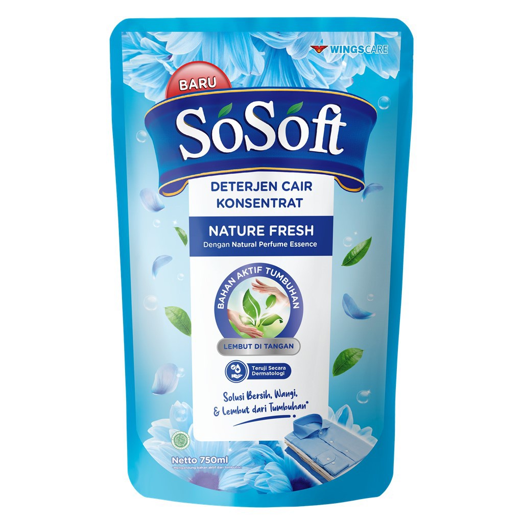 Jual So Soft Detergent Liquid Nature Fresh Pouch 700Ml | Shopee Indonesia