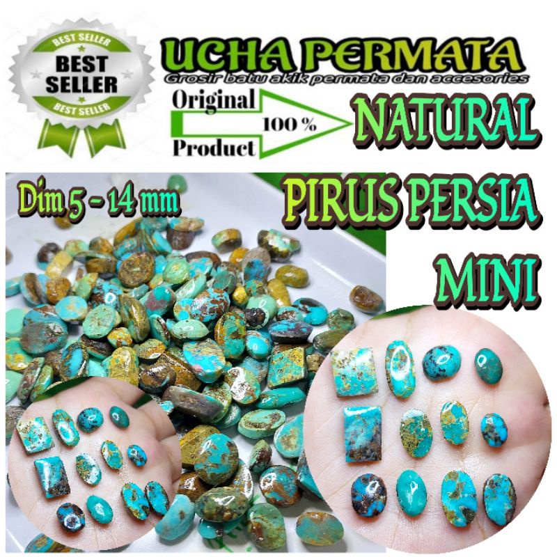 Jual natural pirus persia mini urat hijau biru borongan murah | Shopee ...