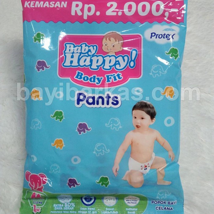 Jual (NEW) Diapers BABY HAPPY M renceng 12 sachet | Shopee Indonesia