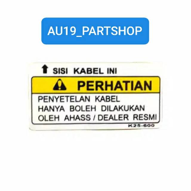 Jual STICKER LABEL CAUTION/PERHATIAN PENYETELAN CBS MATIC HONDA ...