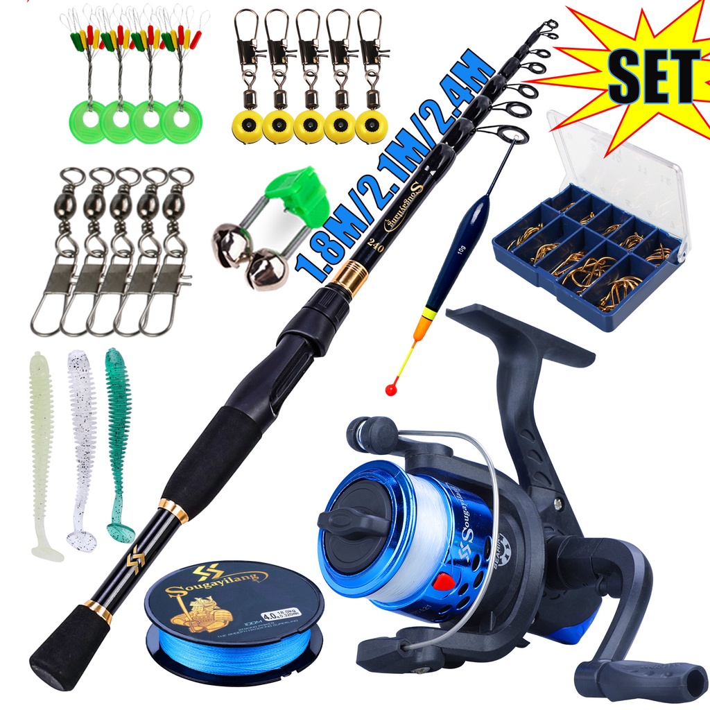 Jual Sougayilang Joran Pancing Set 1.8 M/2.1 M/2.4 M Telescopic joran ...
