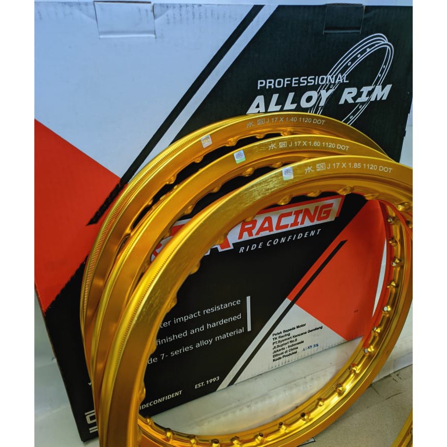 Jual Velg Pelek TK RACING original Bright Gold Kilap Ring 17X140.160. ...