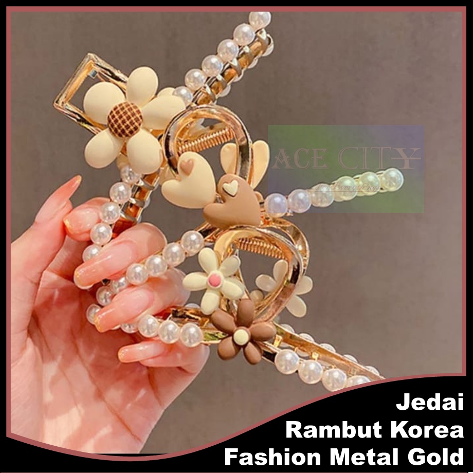 Jual Jedai Rambut Korea Fashion Bahan Metal Gold Elegan Original 08 ...