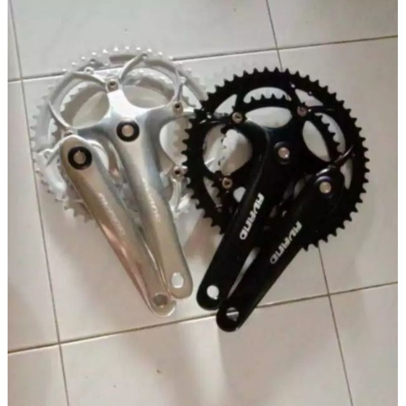 Jual crank sepeda lipat 42-52t silver atau 39-53t hitam Aloy gear depan ...