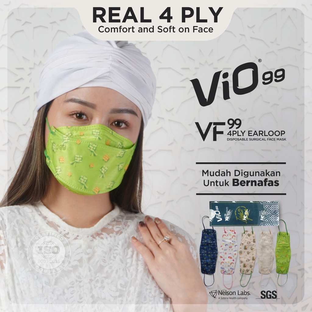Jual Vio VF99 Mask '10S 4 Ply Earloop Islamic motif - ISI 10 MIX MOTIF ...