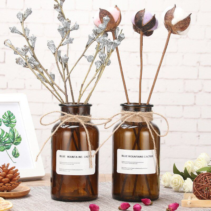 Jual VAS BUNGA KACA SCANDINAVIAN 250ML / BOTOL AMBER COKLAT / VAS ...