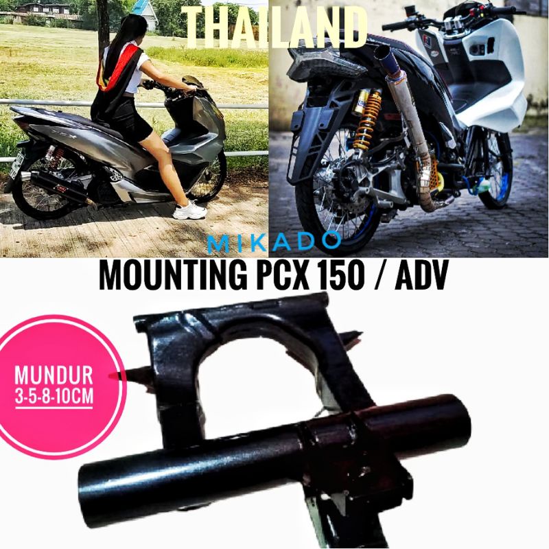 Jual MOUNTING MUNDUR 3-5-8-10 CM PCX 150 ADV LENGAN AYUN SAMBUNGAN ...