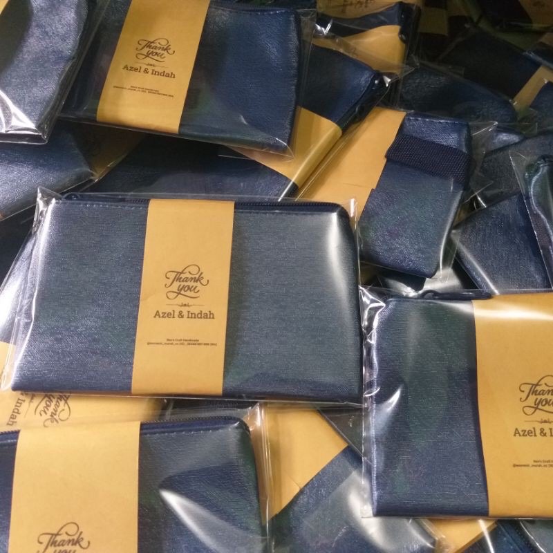 Jual Souvenir pouch dompet metalik + custom sablon + kemas | Shopee ...