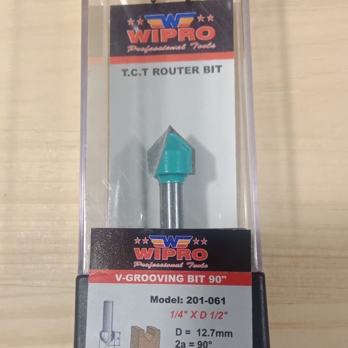 Jual WIPRO MATA PROFIL V GROOVING BIT 90 DERAJAT 1/4" X D 1/2" 201-061 ...