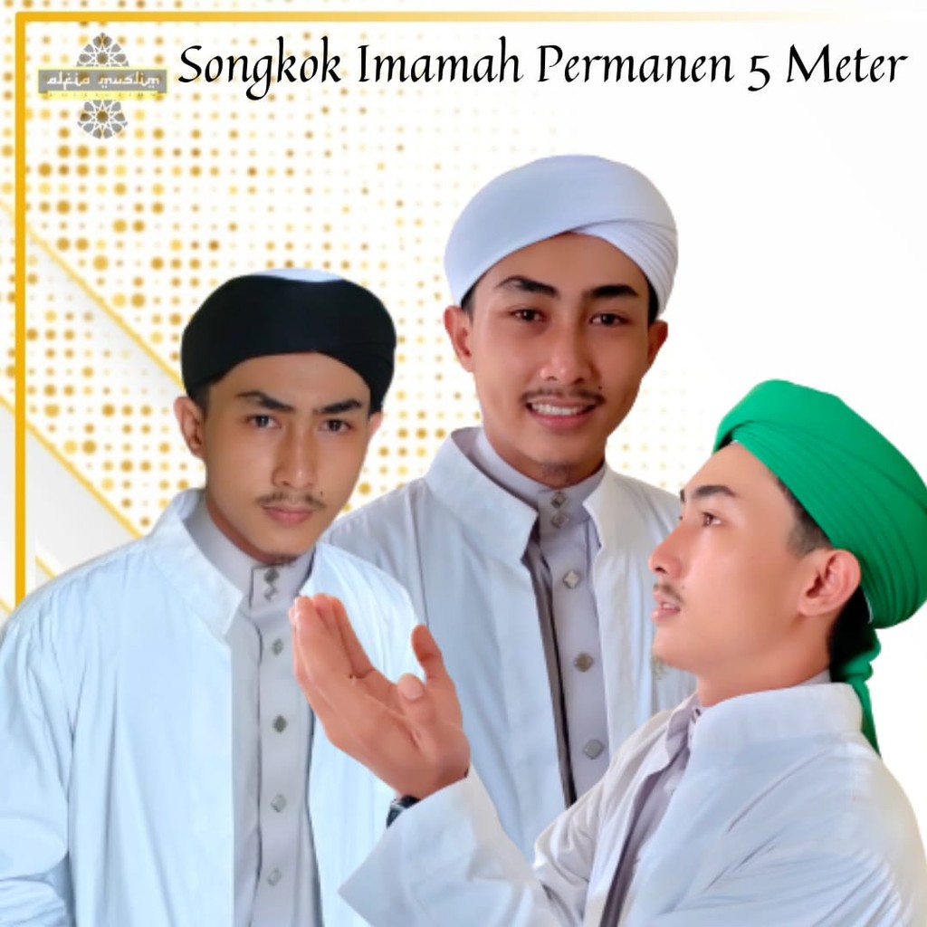 Jual Imamah Permanen 5 Meter/Sorban Imamah/ Peci Imamah Permanen/Sorban ...