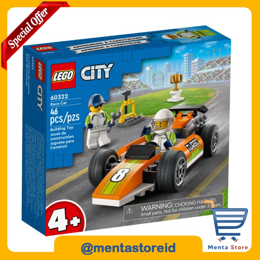 Jual LEGO City 60322 Race Car Builders Cool Toy Pit Stop Inspiring ...