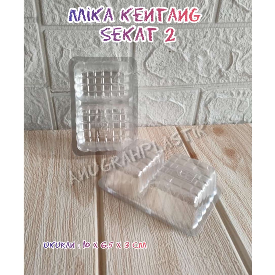 Jual Kotak mika kentang sekat 2 / Mika tahu sekat 2 uk 10 x 6,5 x 3 cm | Shopee Indonesia
