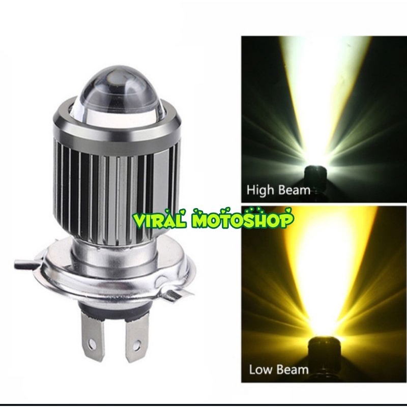 Jual Bohlam Lampu Depan Led Soket H4 Model Laser 2warna Putih-kuning 20Watt | Shopee Indonesia