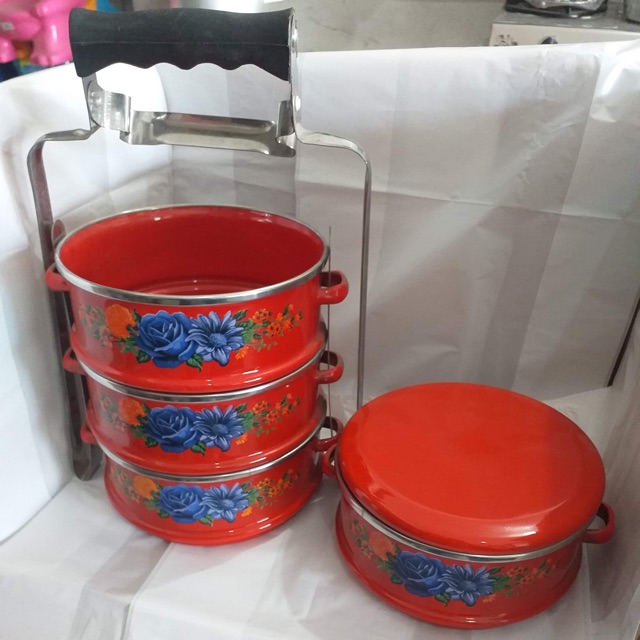 Jual Rantang enamel susun 4/rantang Maspion panda 14/4 cm | Shopee ...