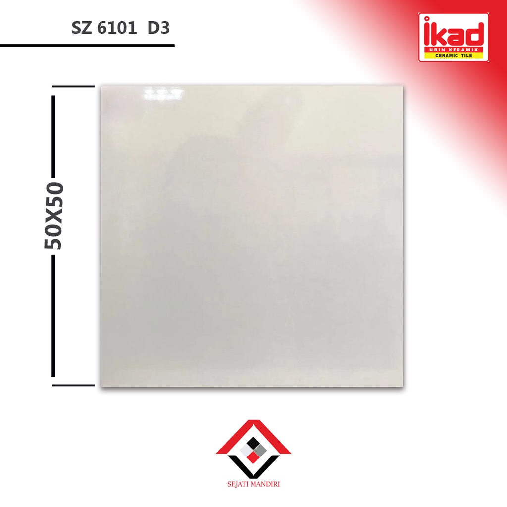 Jual keramik 50x50 ikad - motif putih polos - sz 6101 | Shopee Indonesia