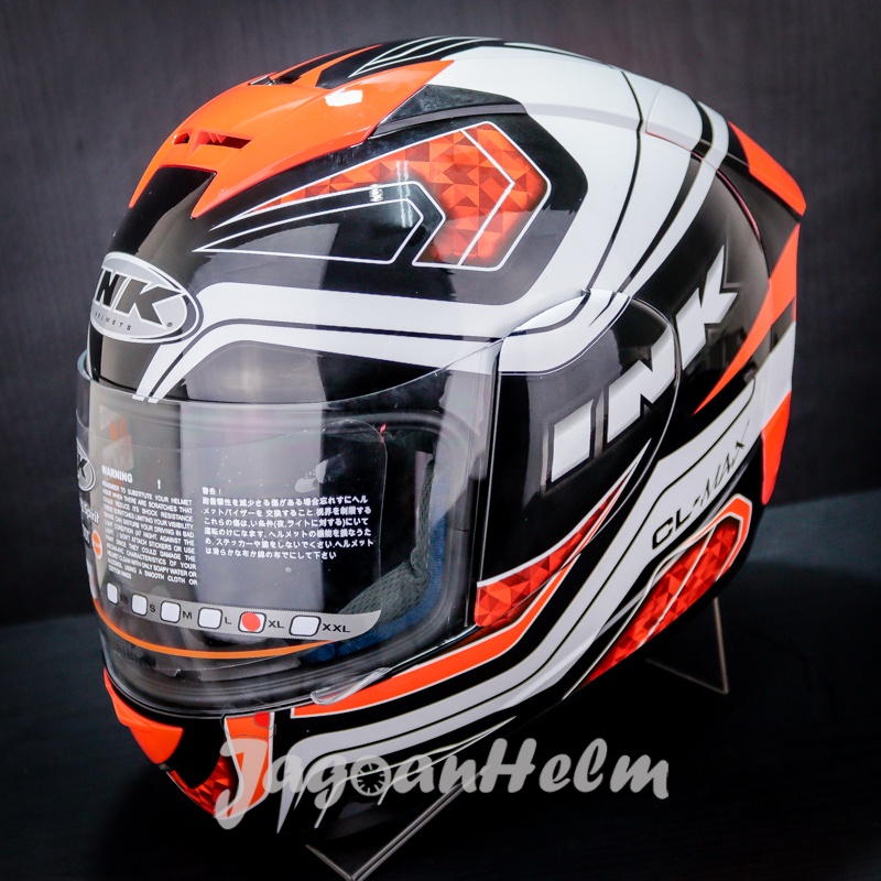 Jual INK Helm CL MAX #5 | BLACK WHITE RED FLUO | CLMAX FULLFACE ...