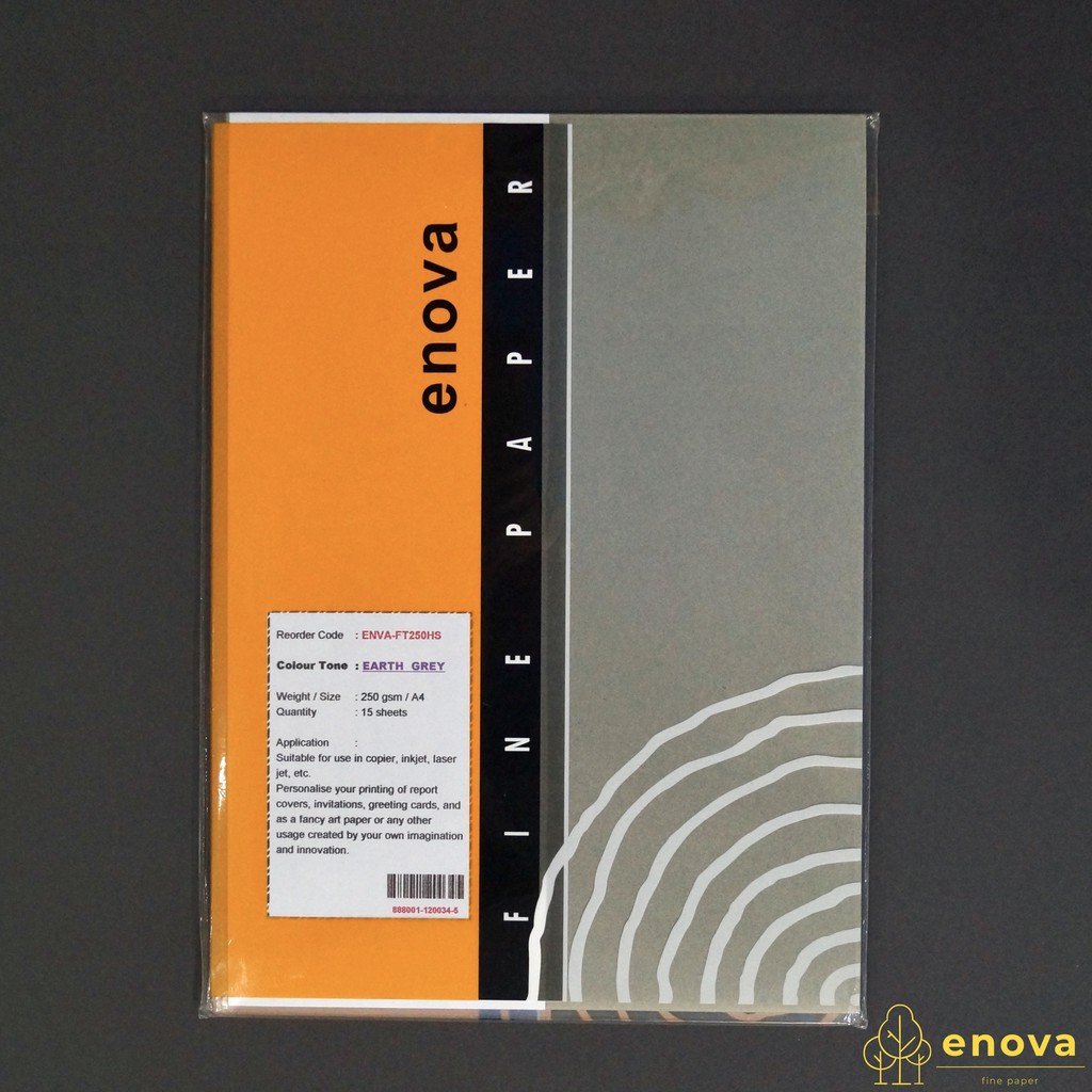 Jual Fancy Art Paper ENOVA | Earth Grey | A4 250GSM (Abu-Abu) | Shopee ...
