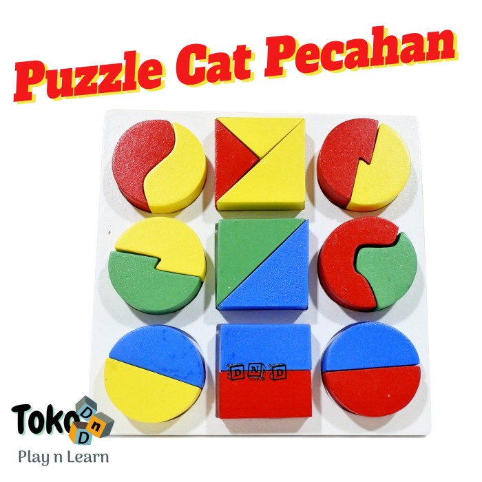 Jual Mainan Edukasi Anak Puzzle Kayu Cat Pecahan Wooden Fraction ...