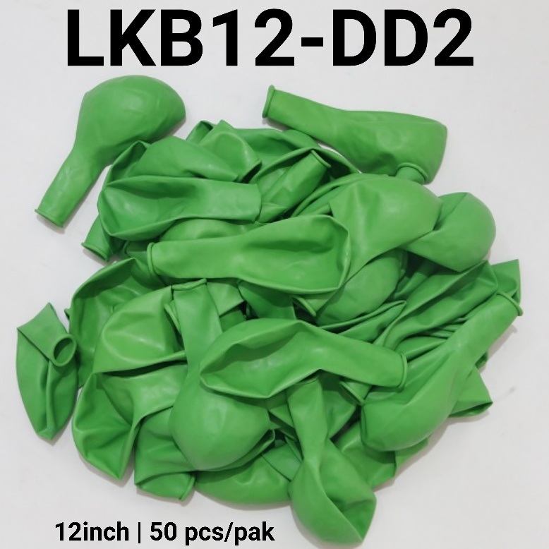 Jual LKB12-DD2 Balon latex 12 inch 1 pak isi 50 doff tebal hijau muda ...