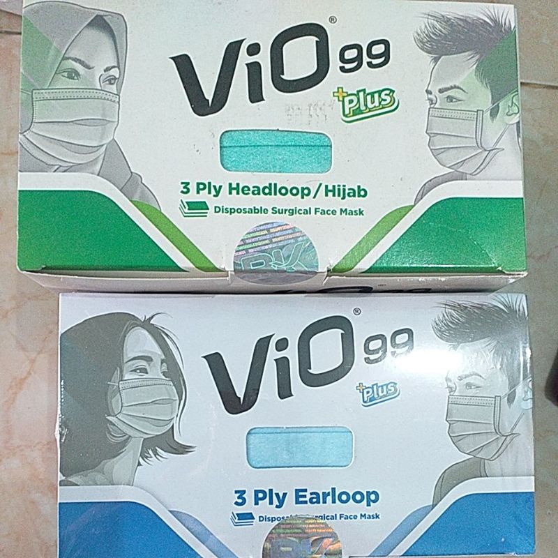 Jual Masker Vio 99, 3ply, Hijab dan ear loop, 3 ply, 50 pcs | Shopee ...