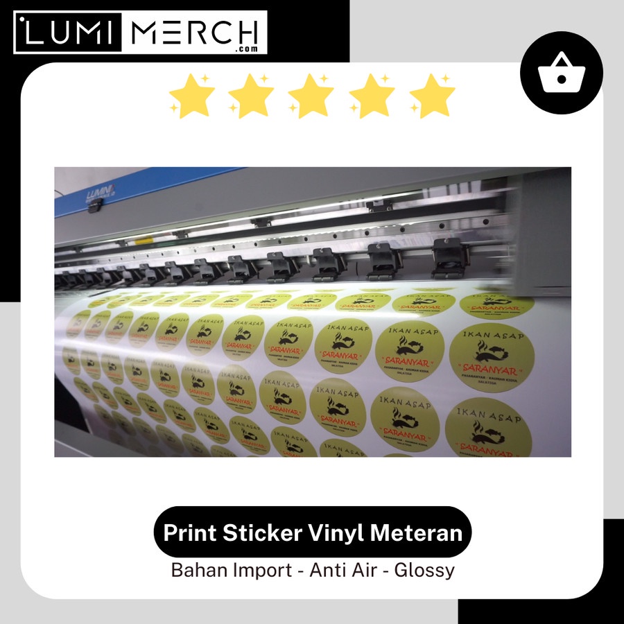 Jual Cetak Sticker Print Stiker Vinyl Label Produk Meteran + kisscut ...