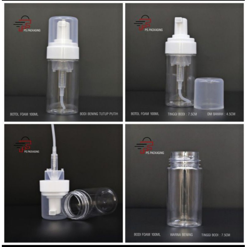 Jual Botol Foam 100 ml tipe 2 / Botol Sabun pump foam 100 ML Natural ...