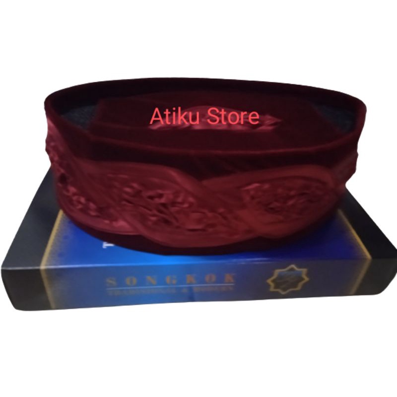 Jual Kopiah Kopyah Kopeah Betawi Maroon Kembang Kol Ceplok Merah Peci ...