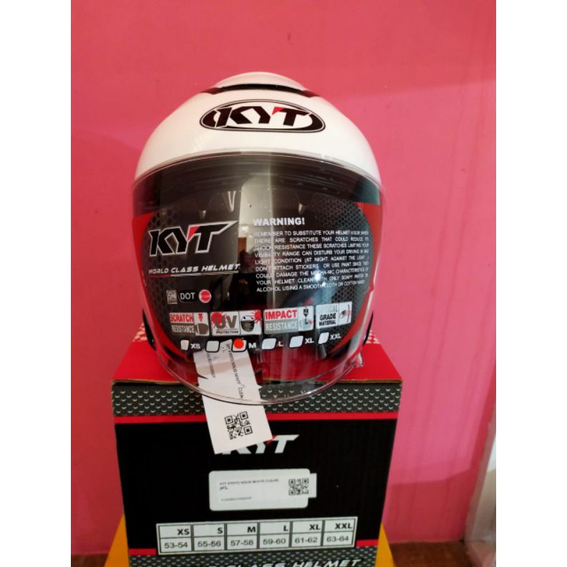 Jual Helm KYT Kyoto R Putih Solid | Shopee Indonesia