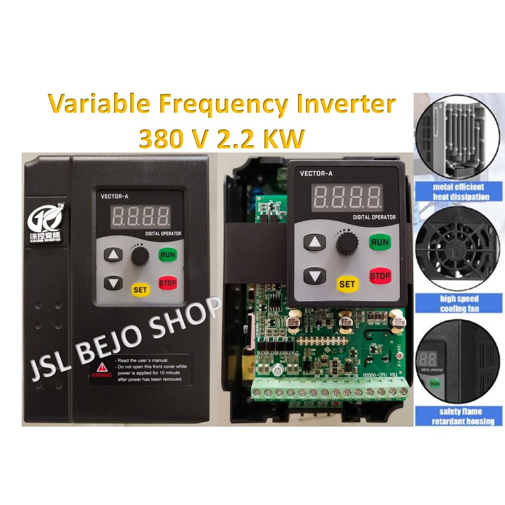 Jual INVERTER 2.2 KW 3 HP 380V 3 Phase Variable Frequency Motor Drive ...