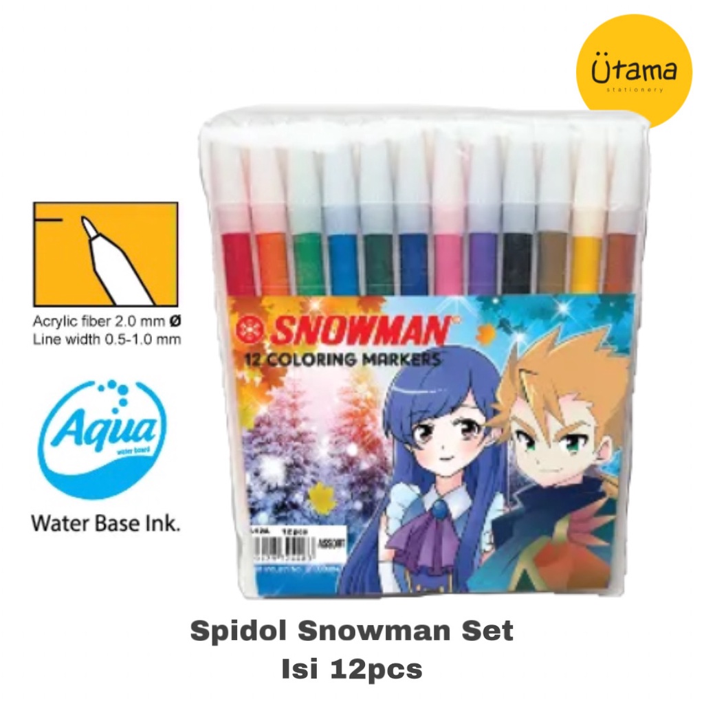 Jual Spidol Snowman Set Isi 12 Warna | Shopee Indonesia